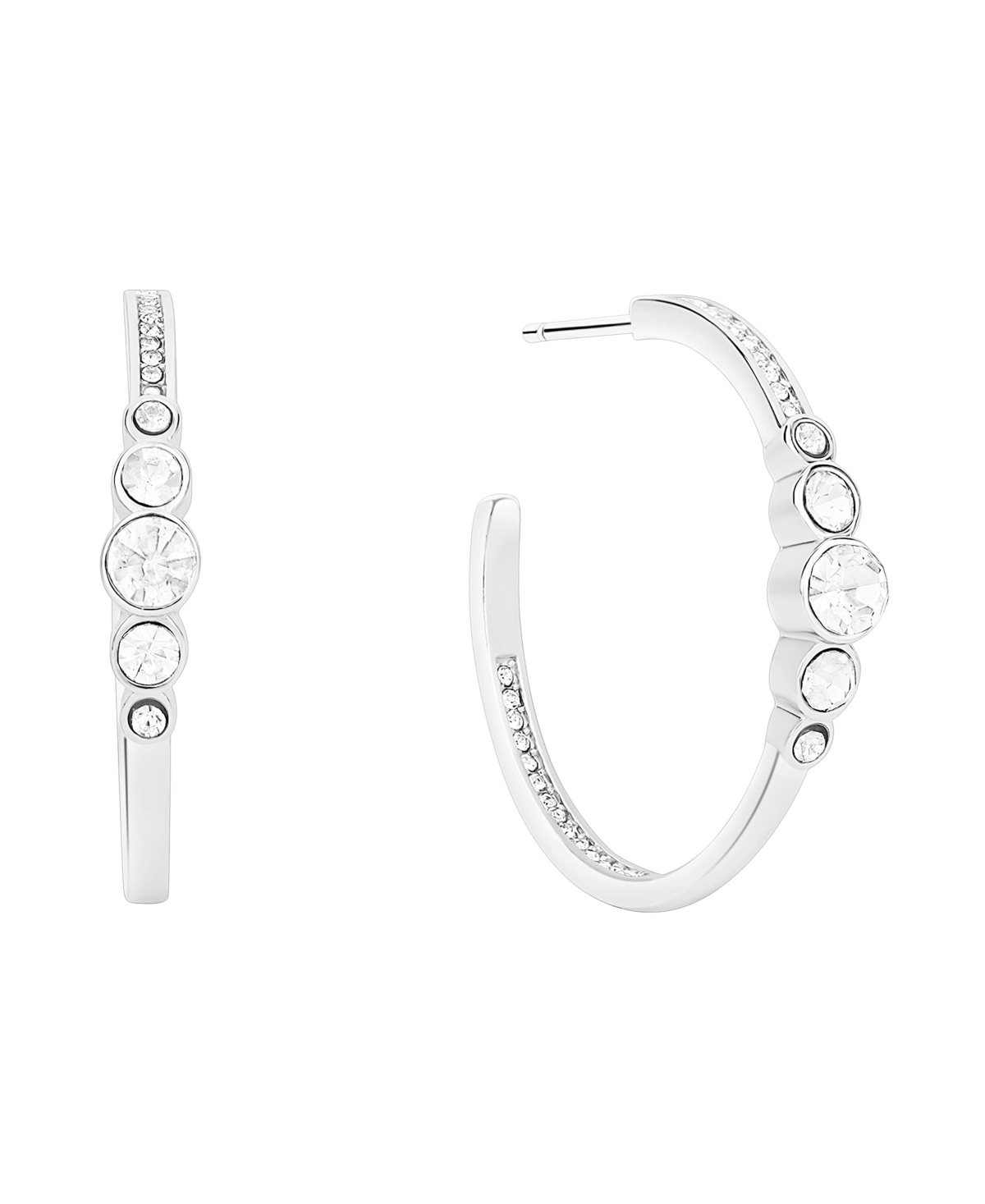 Click here for And Now This Crystal Post C Hoop Earrings - Fine s... prices