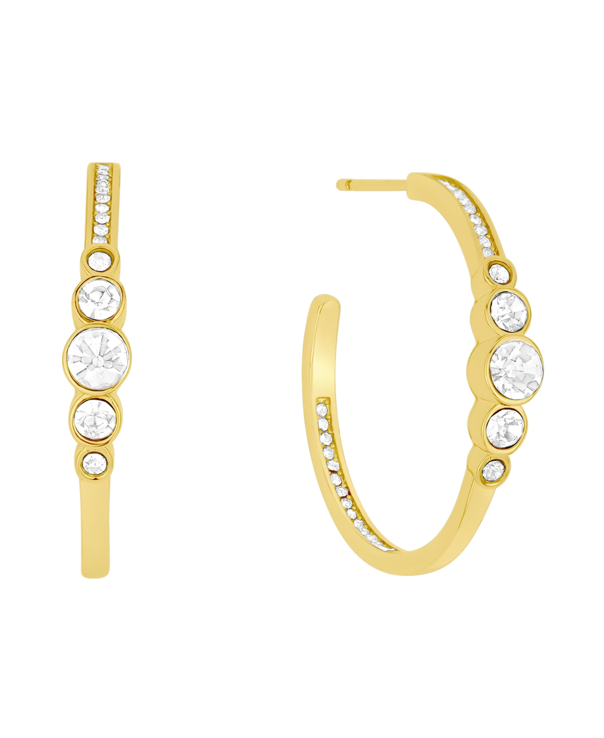 Click here for And Now This Crystal Post C Hoop Earrings - Gold prices