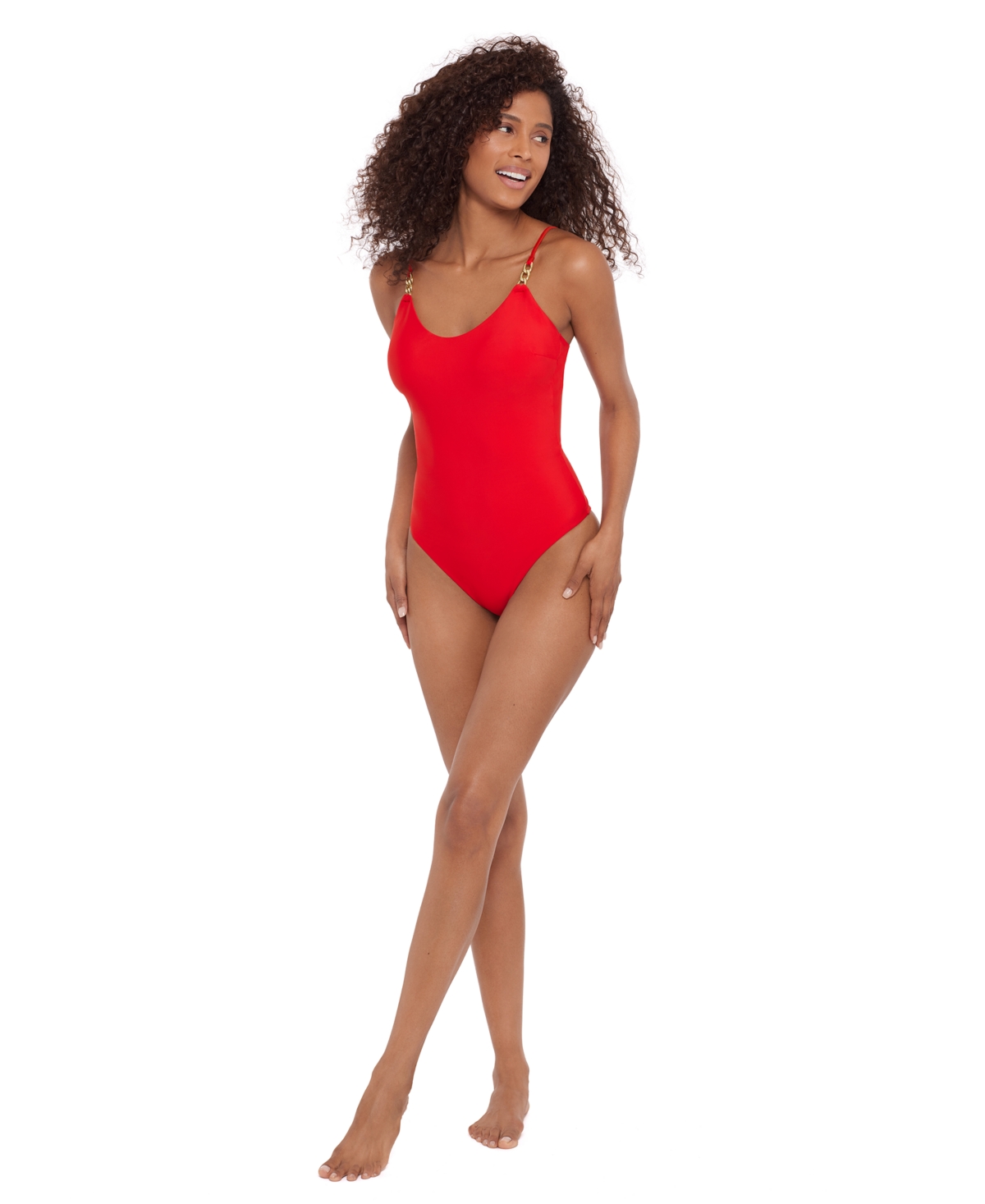 Click here for Steve Madden Womens Scoop Neck One-Piece Swimsuit... prices