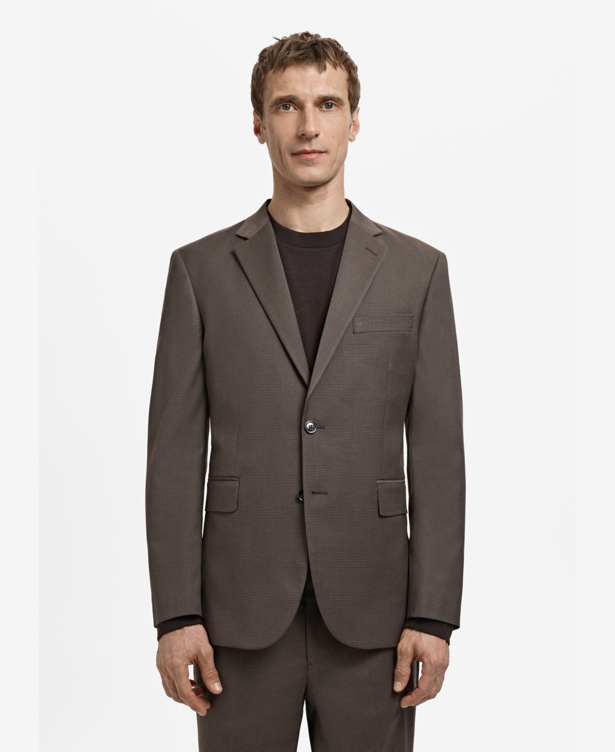 Click here for Mango Mens Milan Slim-Fit Suit Blazer - Brown prices