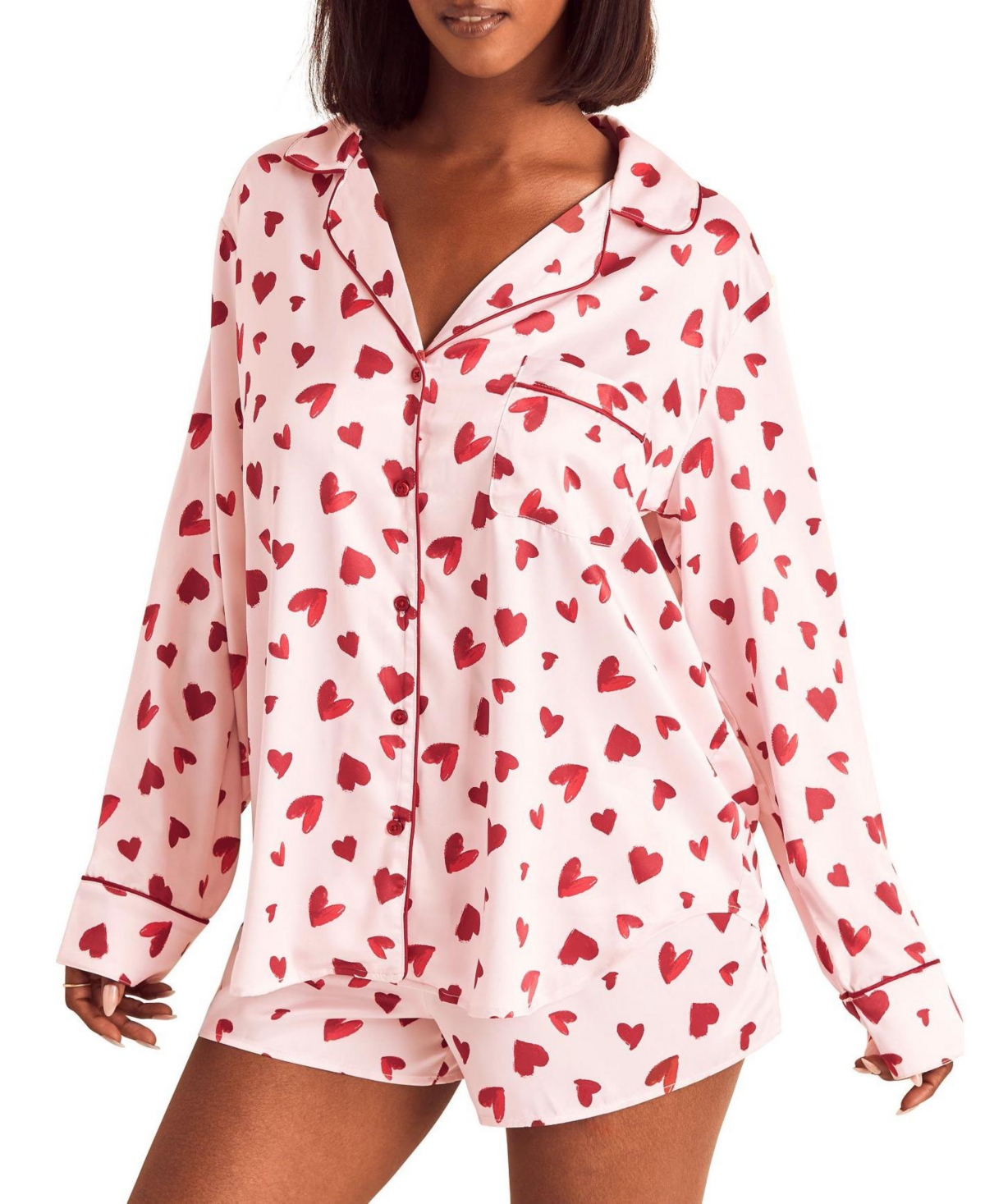 Click here for Adore Me Womens Sammie Pajama Set - Heart pink prices