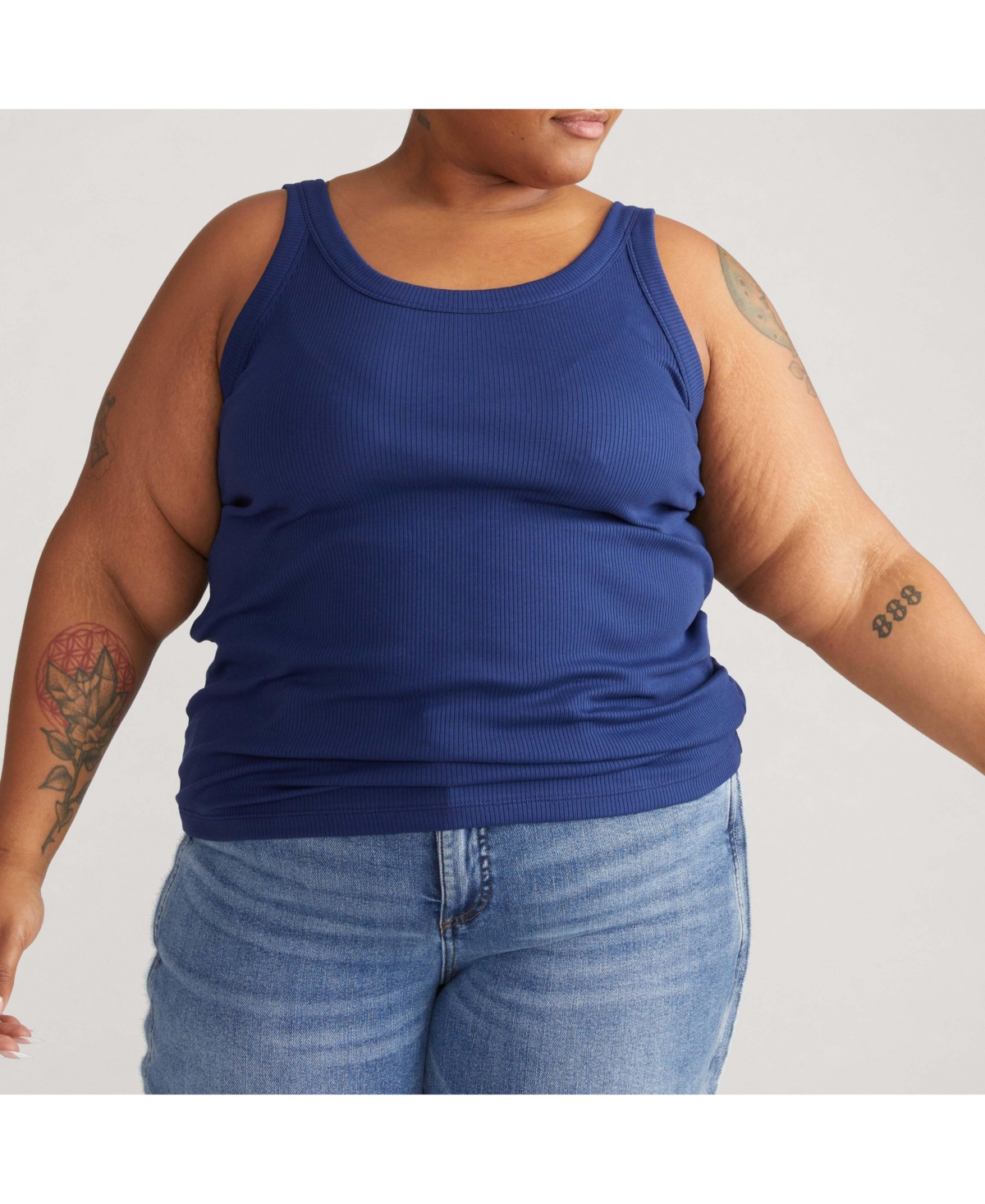 Click here for Universal Standard Plus Size Ribbed Tank - Cenote prices