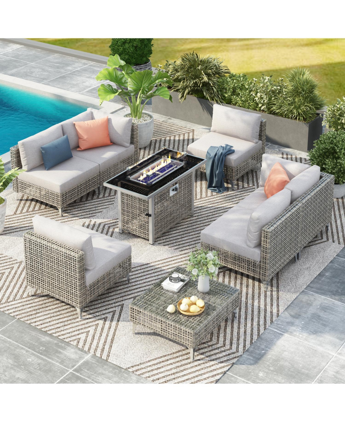 Click here for Streamdale 8-Piece Patio Set w/ 43" Fire Pit... prices