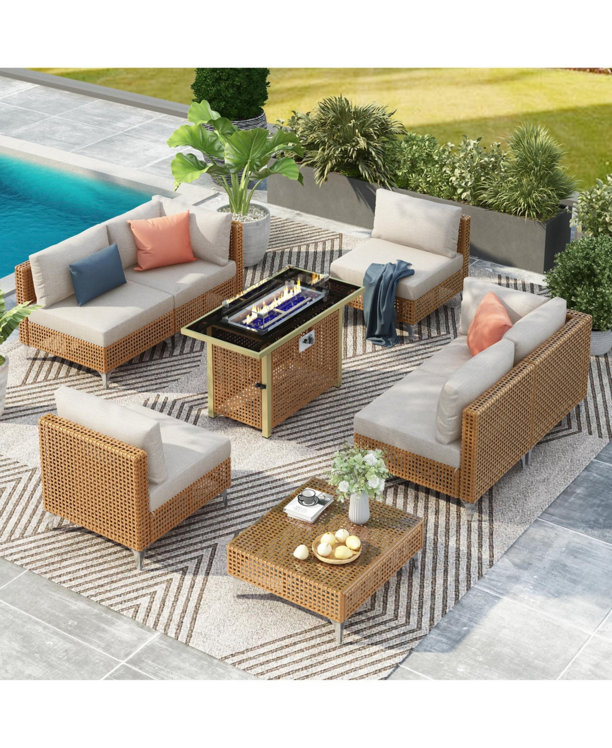 Click here for Streamdale 8-Piece Patio Set w/ 43" Fire Pit... prices
