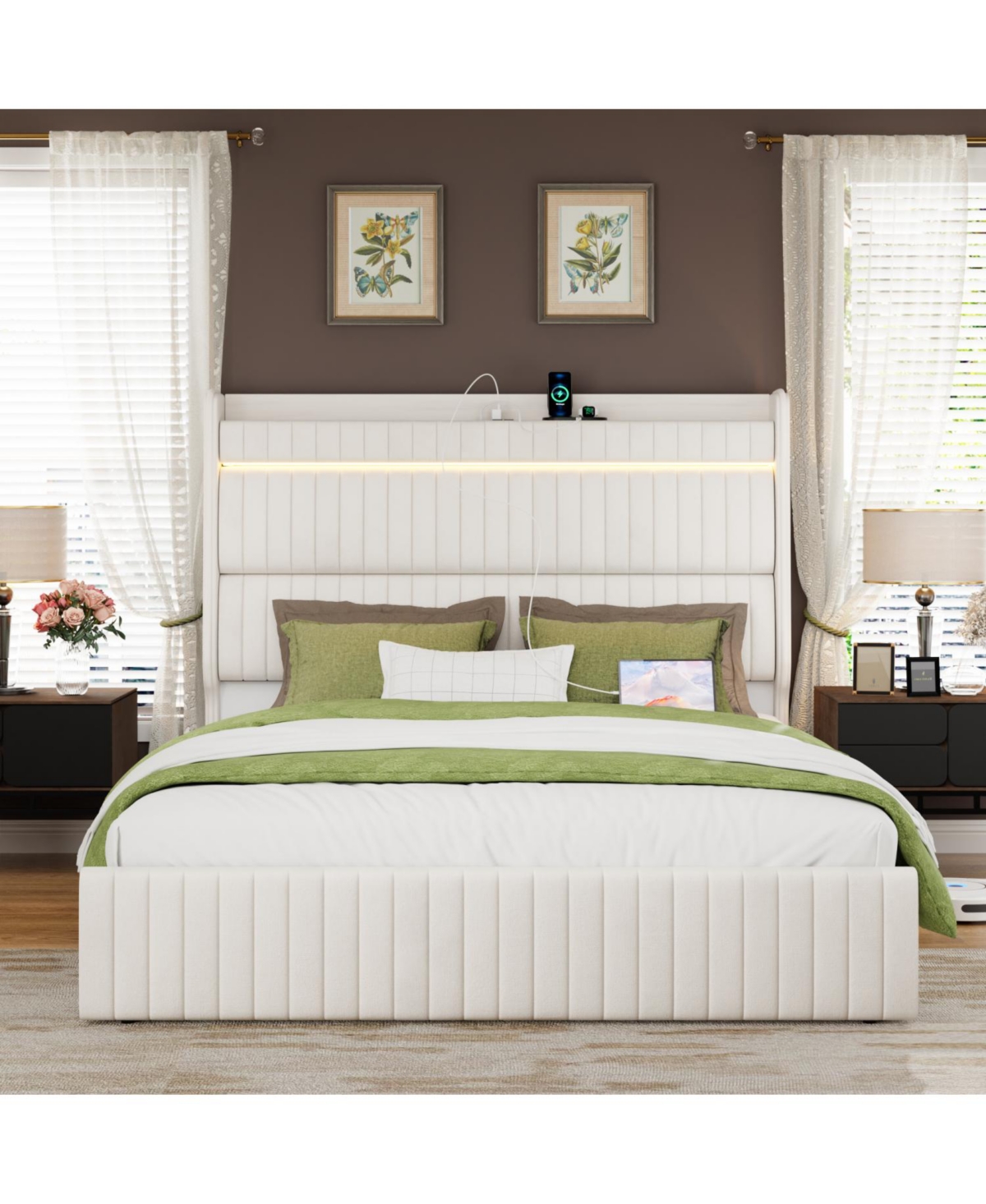 Click here for Streamdale Furniture Velvet Platform Bed with Stor... prices