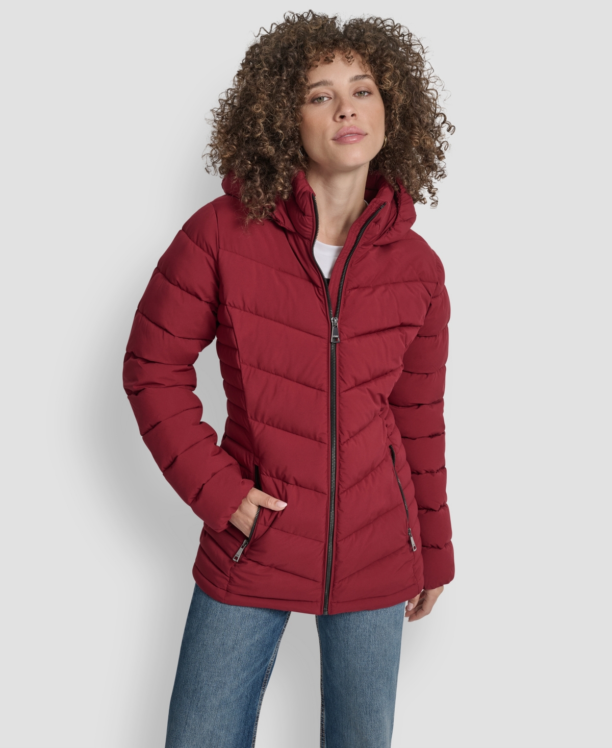 Click here for Dkny Womens Chevron-Quilted Full-Zip Puffer Jacket... prices