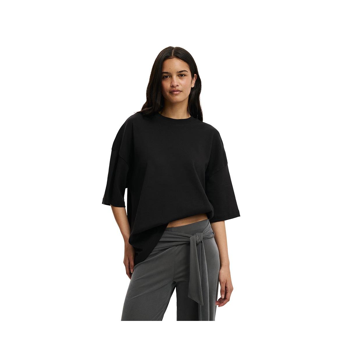 Click here for Cotton On Womens The Oversized Crew Tee - Black prices