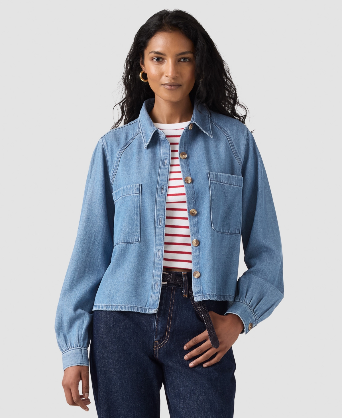 Click here for Levis Womens Long-Sleeve Utility Crop Top - Poolsi... prices