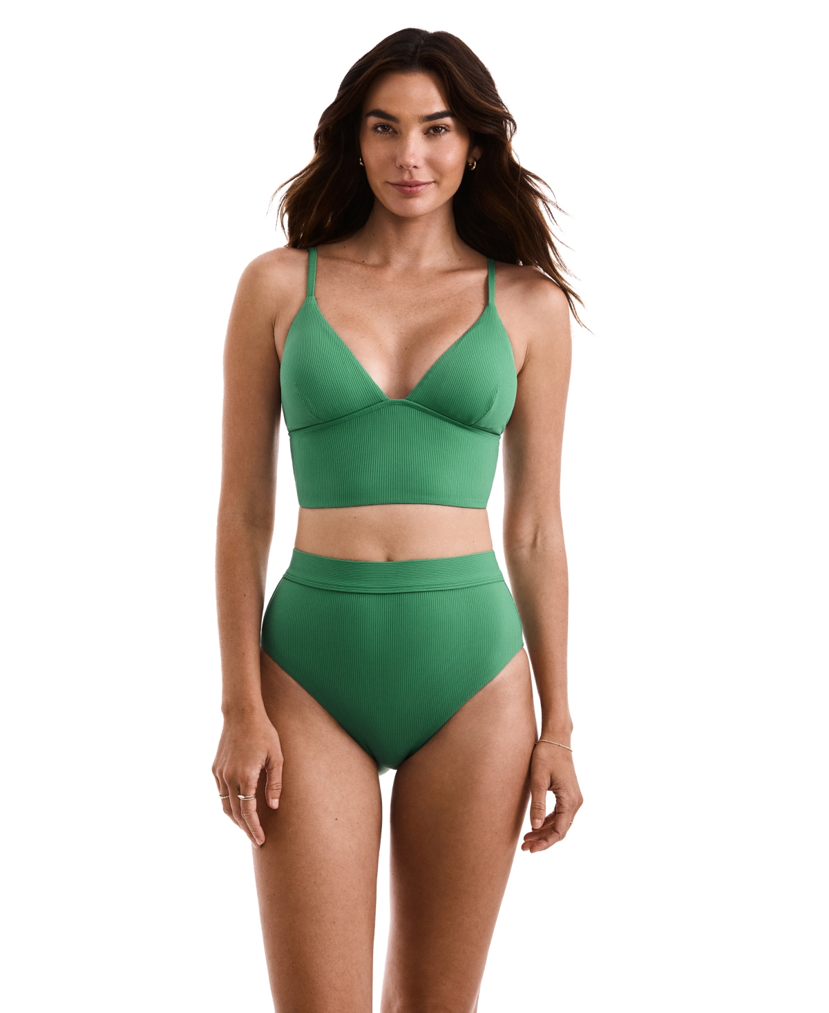 Click here for Mimi Flamingo Womens Blake Ribbed V-Neck Midkini T... prices