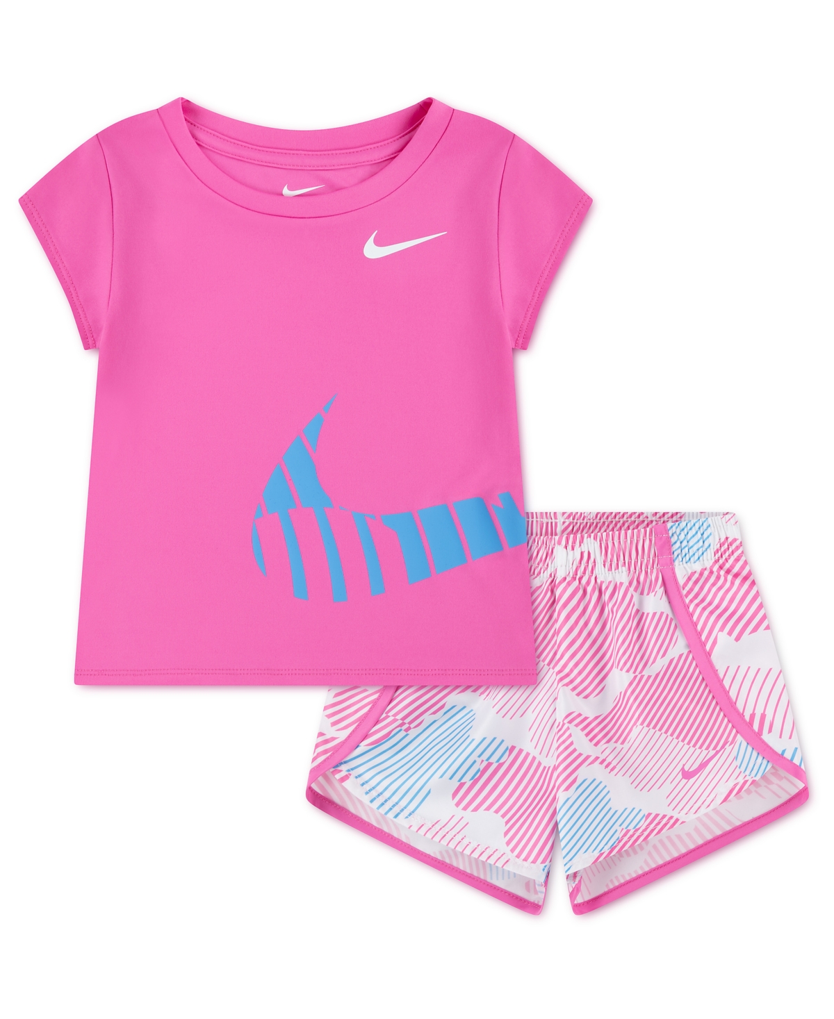 Click here for Nike Girls 4-6X Printed Crewneck T-Shirt and Short... prices