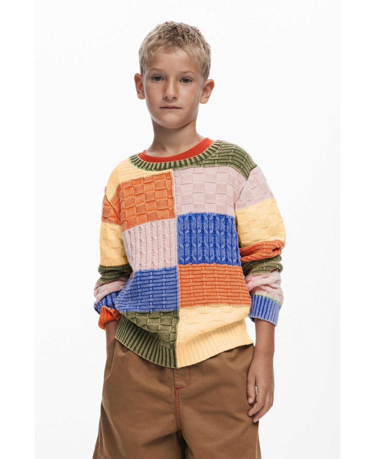 Click here for Desigual Boys Boyss Knit sweater with patches - Mu... prices