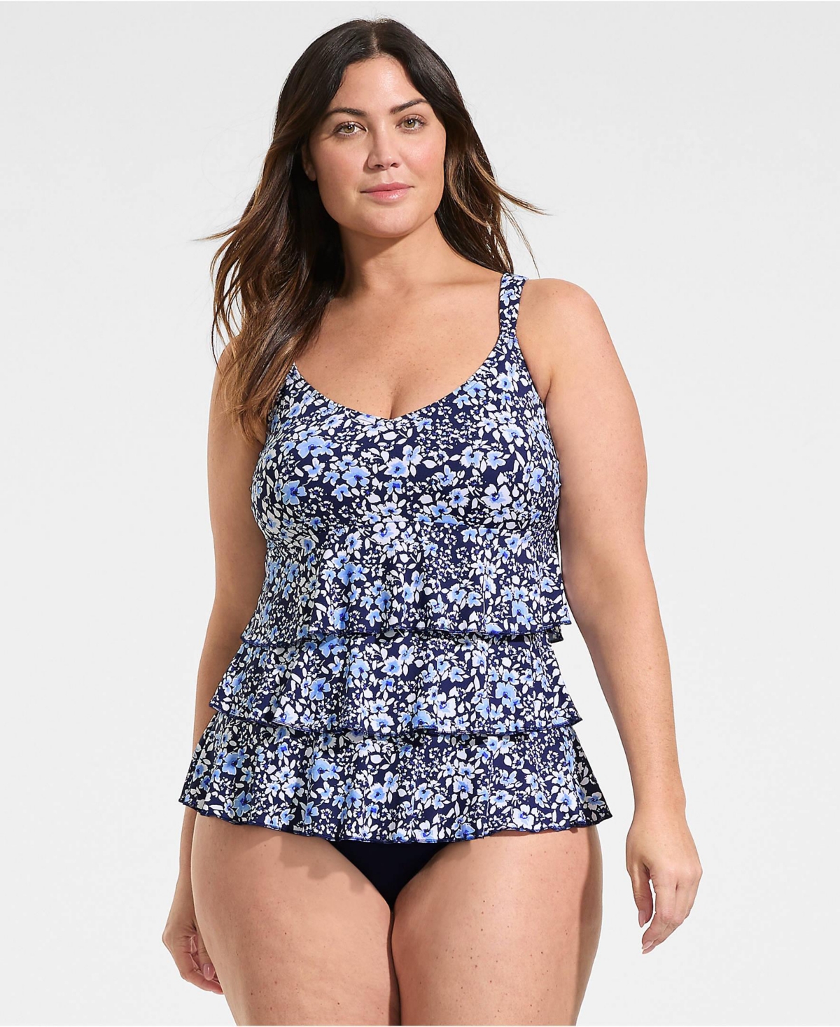 Click here for Lands End Womens Ruffle Fauxkini One Piece Swimsui... prices