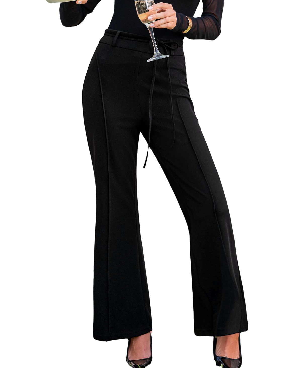 Click here for Cupshe Womens Spotlight Ready Black Pants - Black prices