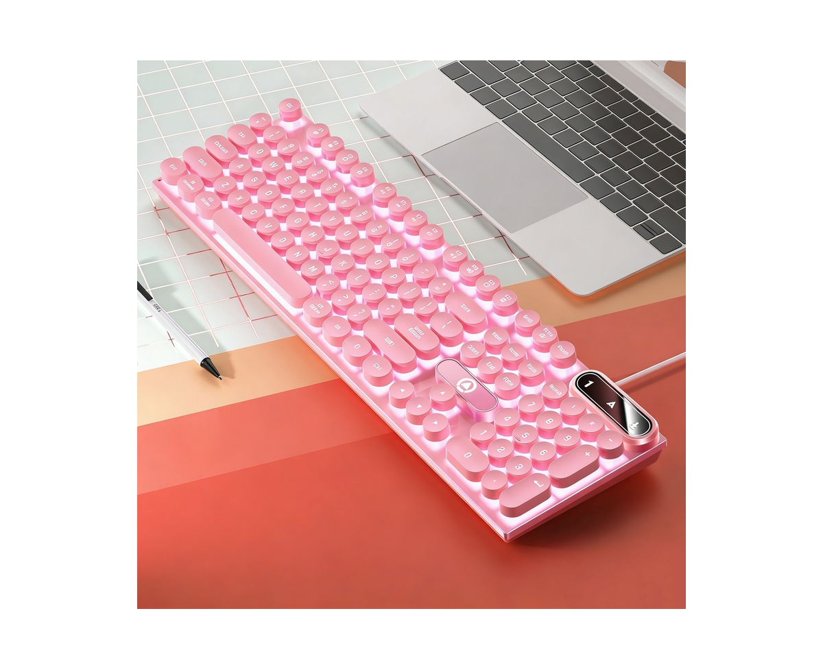 Click here for Esports mechanical wired keyboard  punk pink  back... prices