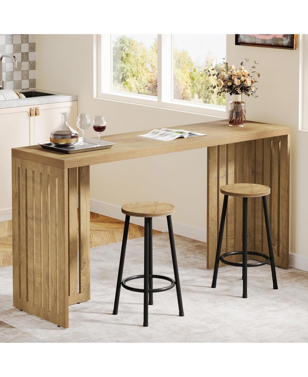 Click here for Tribesigns Bar Table  63-Inch Counter Height Pub T... prices