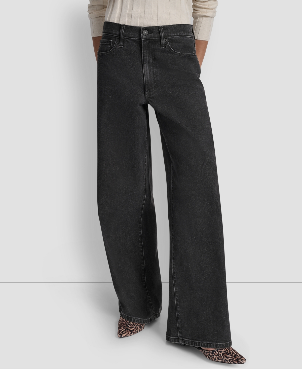 Click here for Dkny Jeans Womens High Rise Modern Wide Leg Jeans... prices