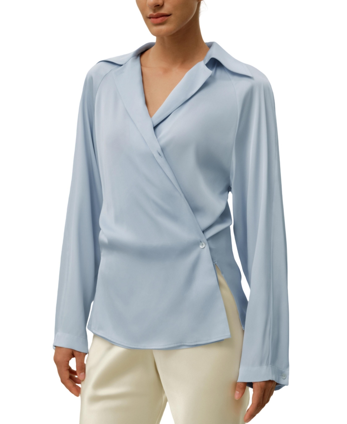 Click here for Lilysilk Womens Multipositional Silk Shirt - Illus... prices