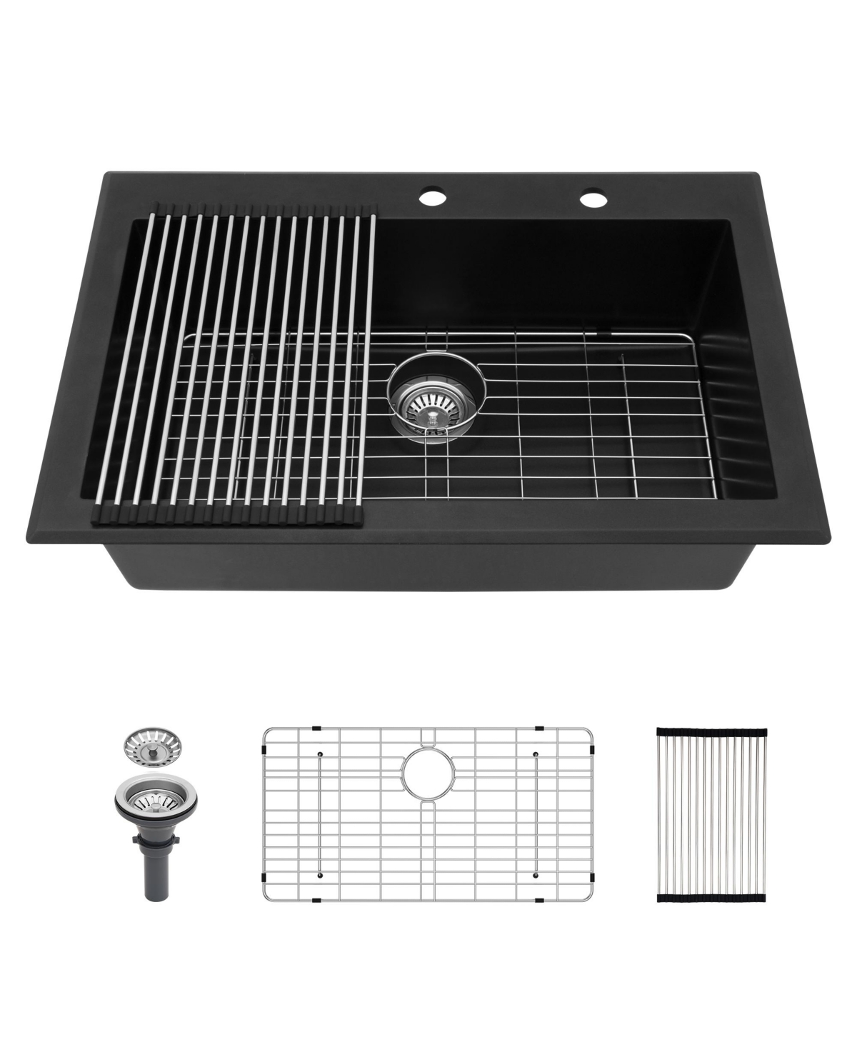 Click here for flynama huluwat Black Quartz Composite Kitchen Sin... prices