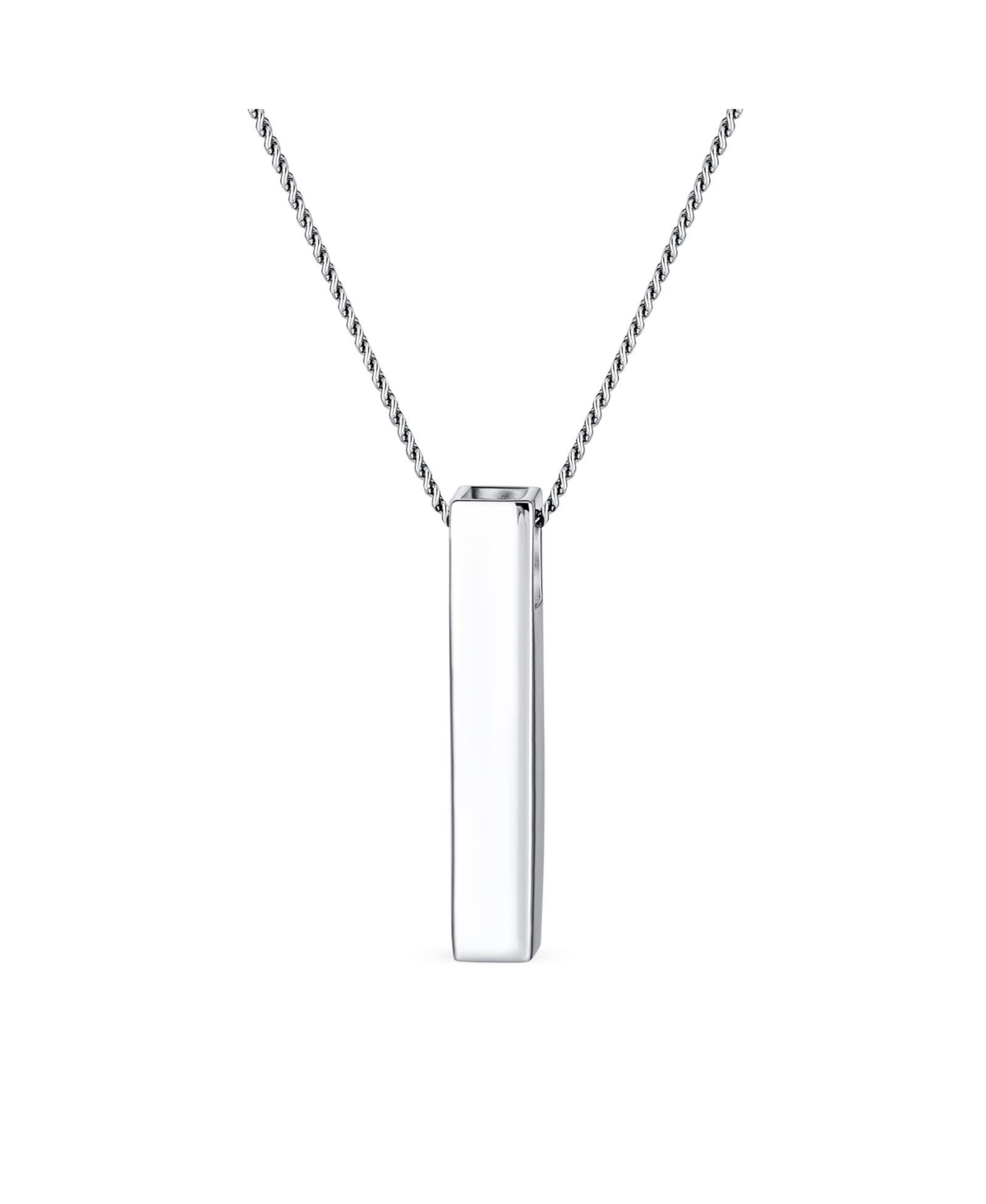 Click here for Bling Jewelry Minimalist Vertical 3D Pillar Bar Ne... prices