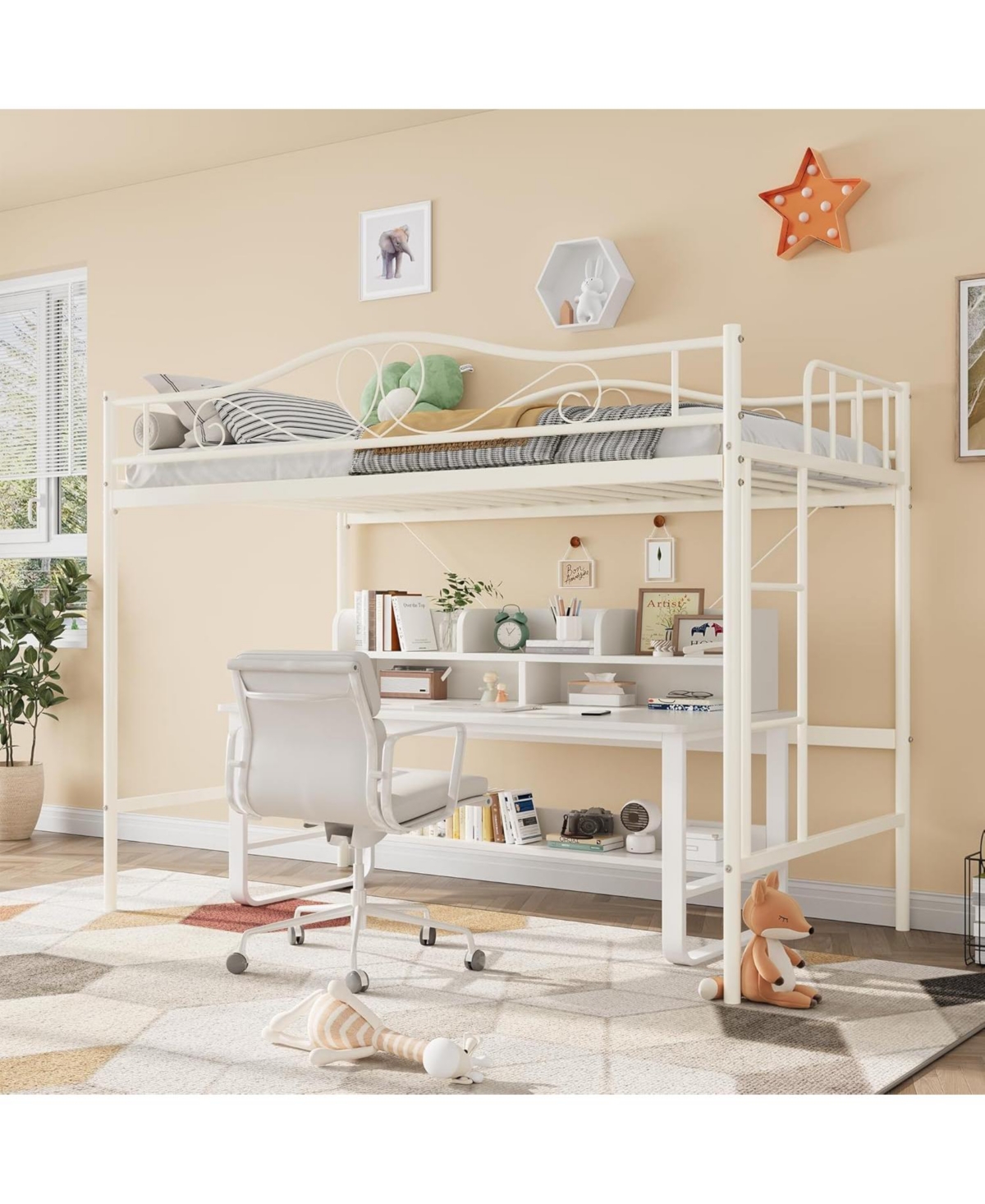 Click here for gaomon Twin Loft Bed Frame with Ladder And Guardra... prices