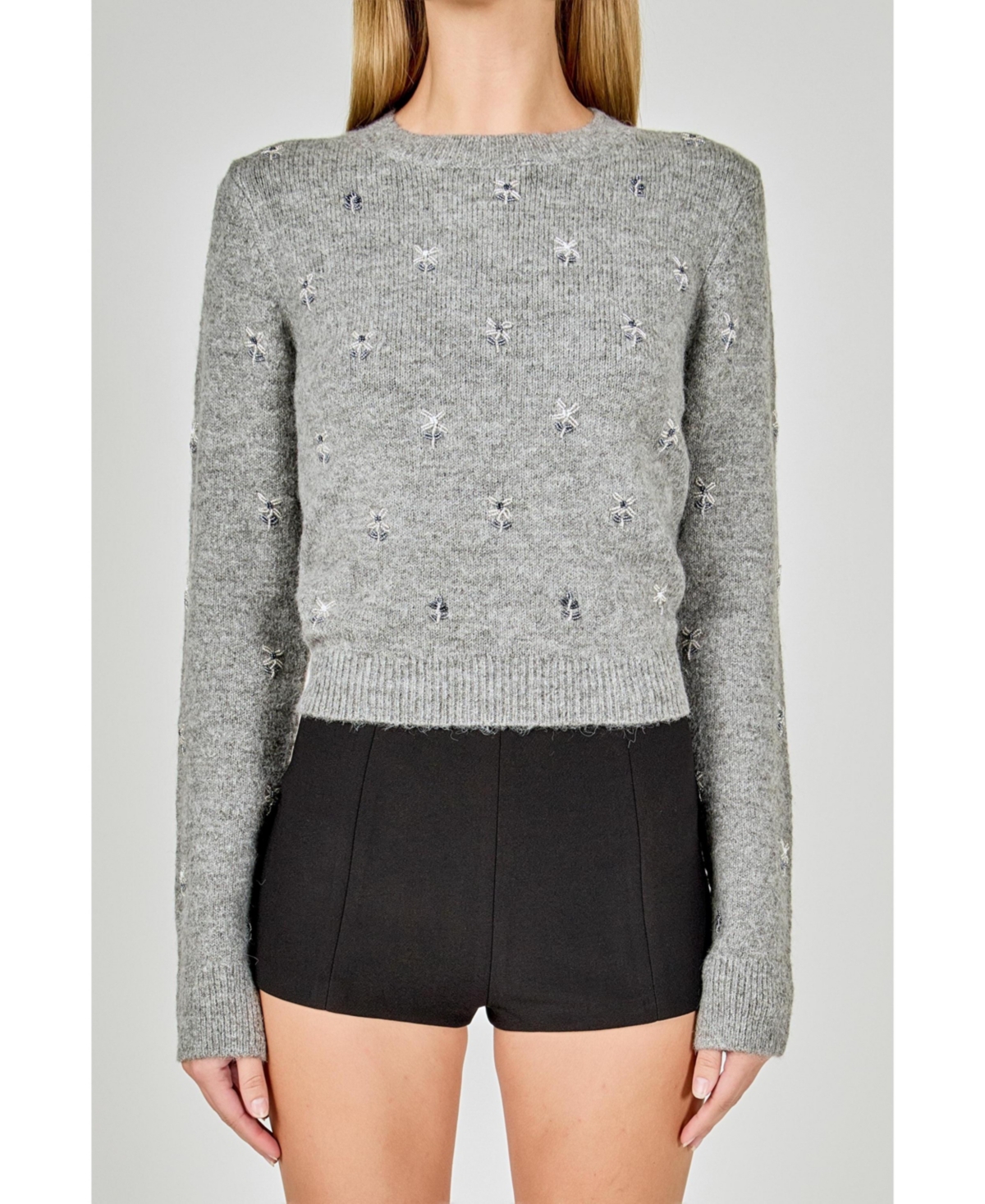 Click here for endless rose Womens Bead Embellished Sweater - Hea... prices