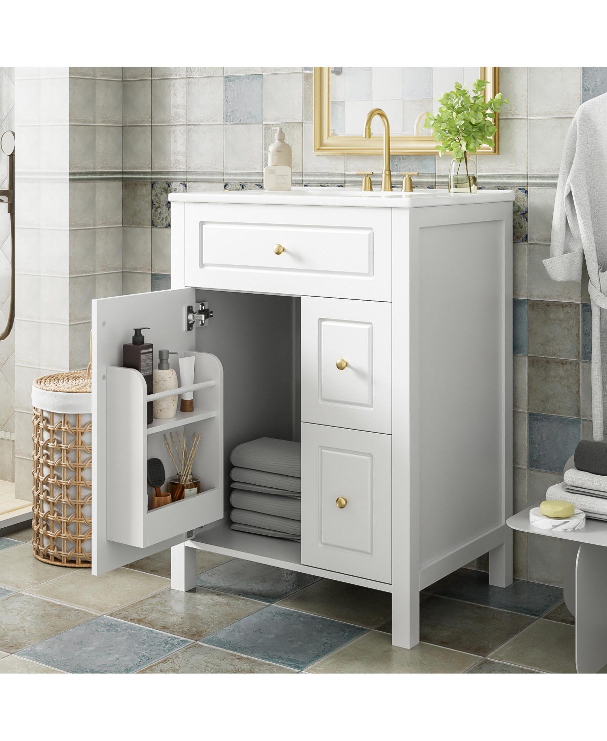 Click here for Cesicia 24 in. Bathroom Vanity with Ceramic Sink... prices