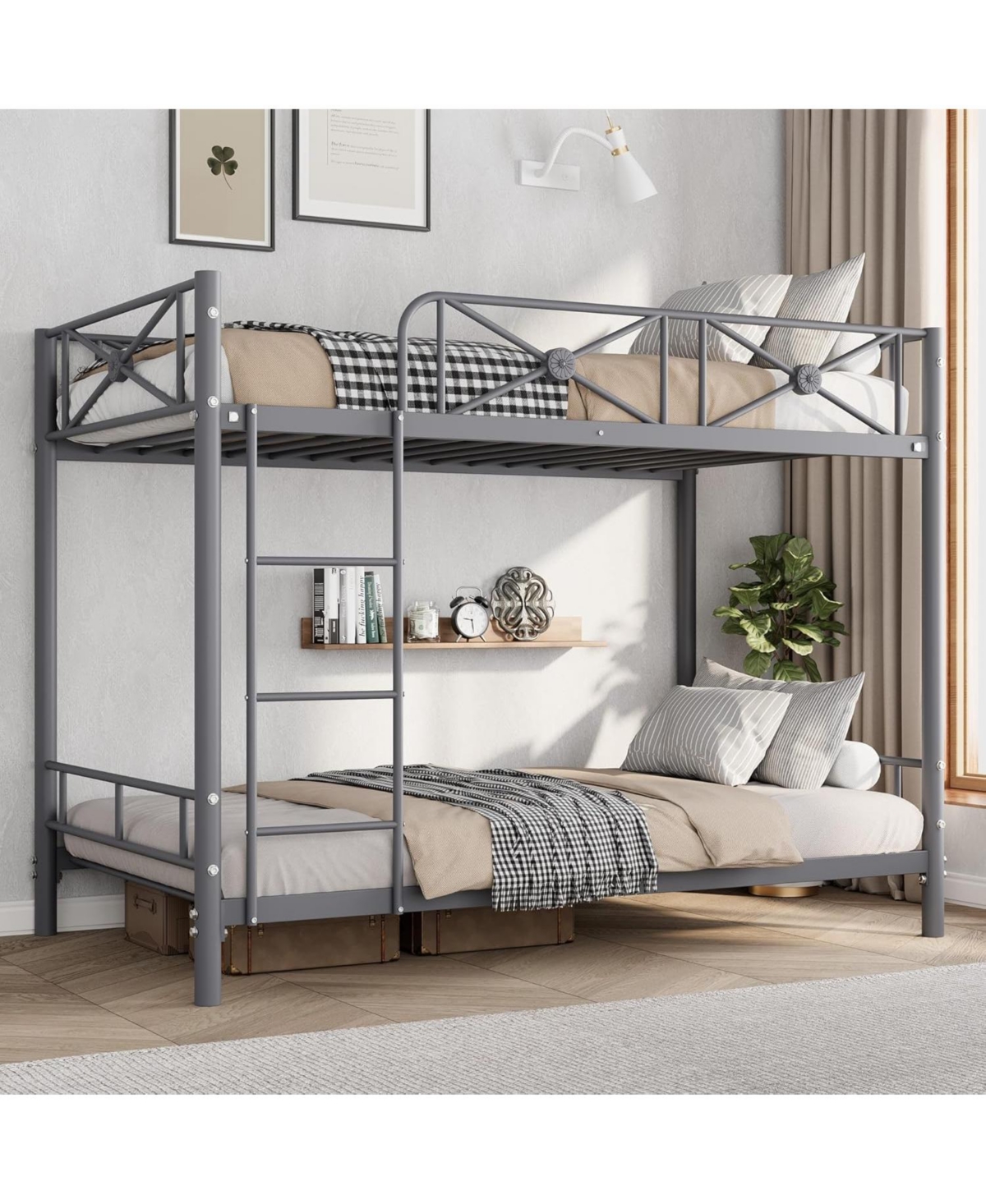 Click here for gaomon Twin Over Twin Metal Bunk Bed  Modern Heavy... prices