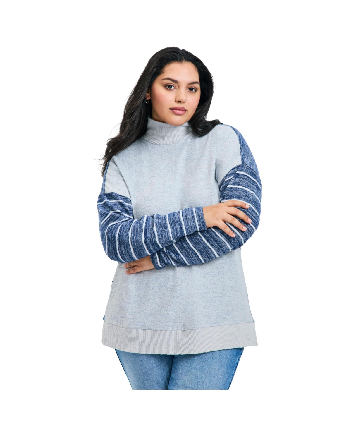 Click here for Avenue Womens Theresa Splice Hacci Top - Indigo prices