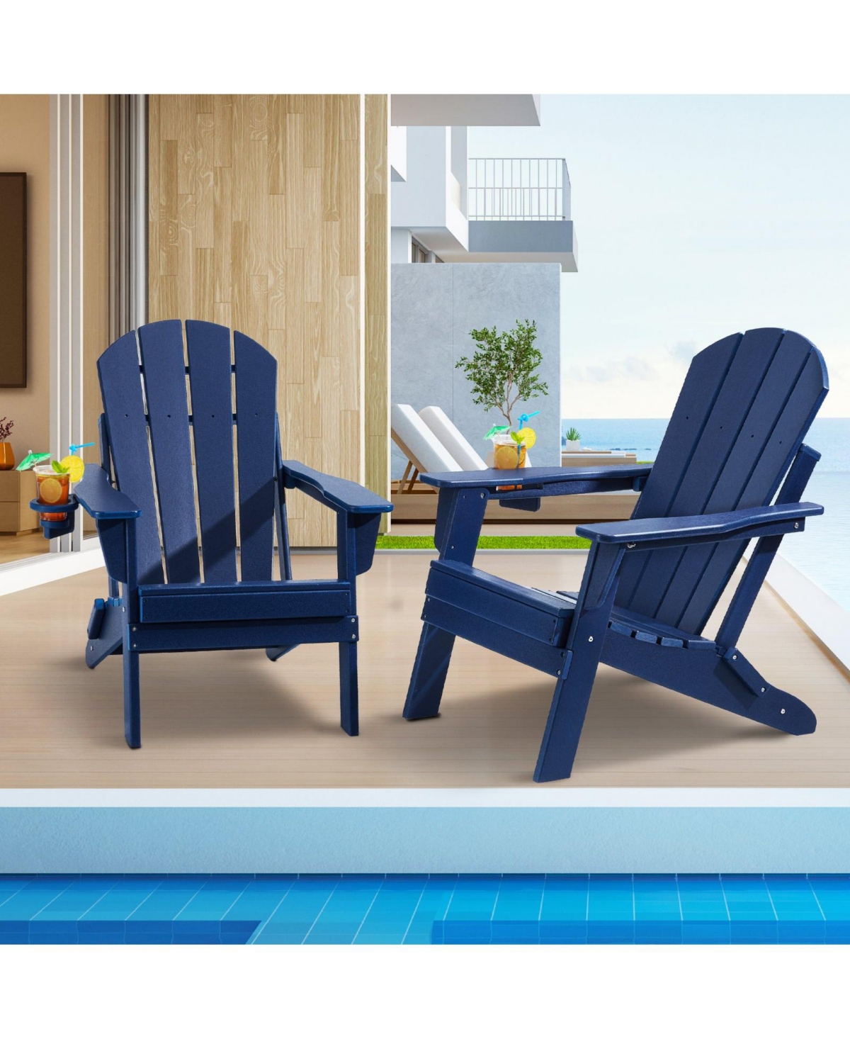 Click here for Mecale Set of 2 Plastic Adirondack Chairs  All-Wea... prices