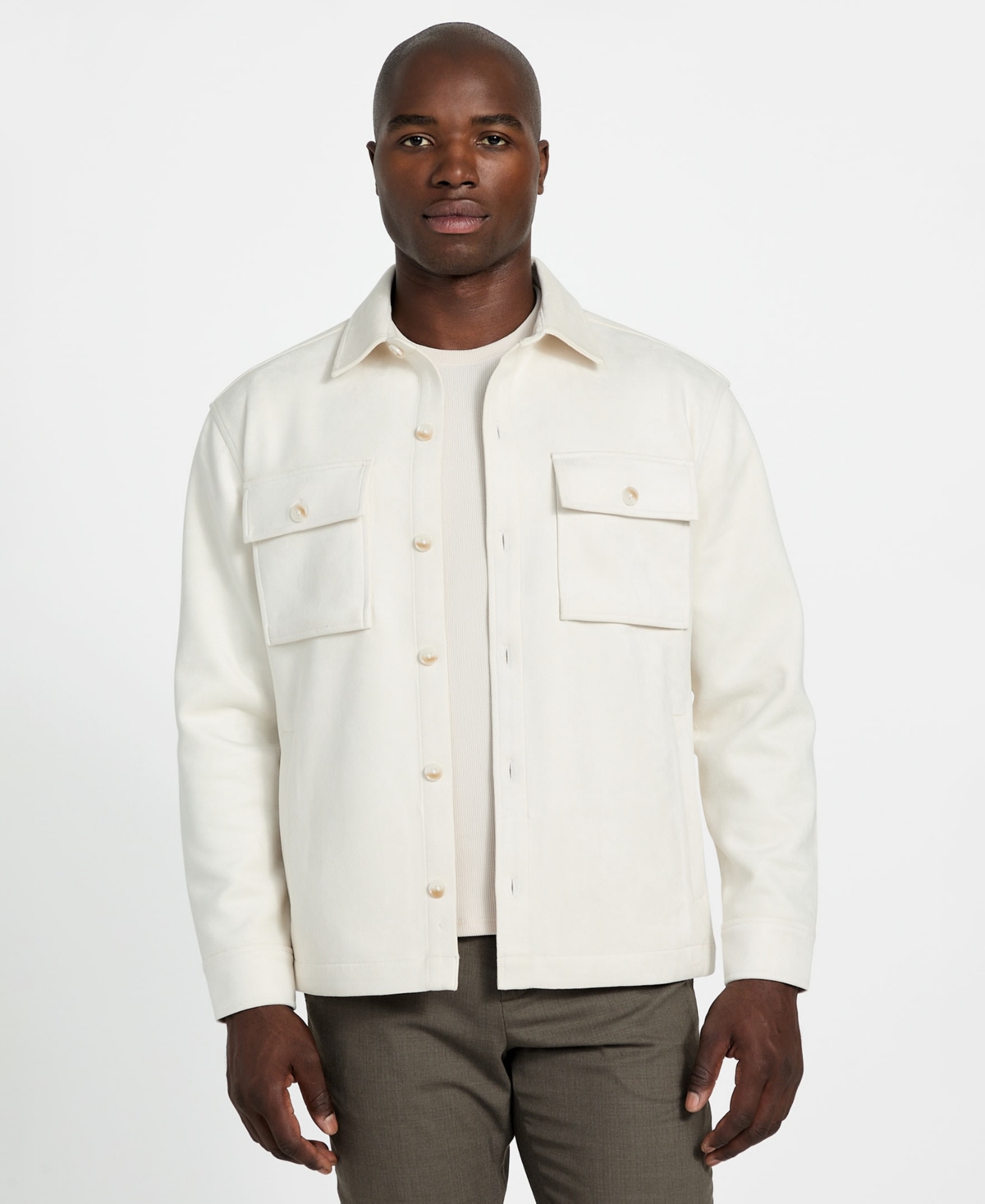 Click here for Guess Mens Miles Long-Sleeve Shirt - White prices