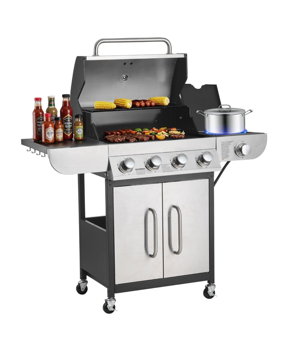 Click here for Ecooso 4-Burner Propane Gas Grill with Side Burner... prices