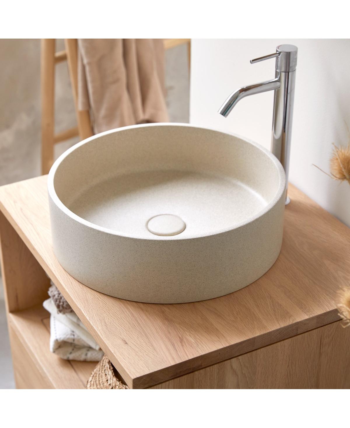 Click here for Tikamoon Gina Black Terrazzo round washbasin - Bei... prices