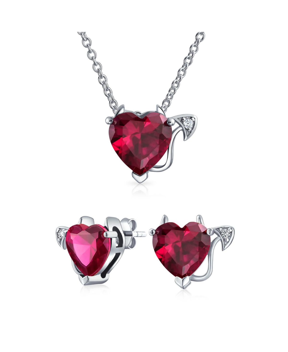 Click here for Bling Jewelry Cubic Zirconia Ruby Red Cz Devil Hea... prices