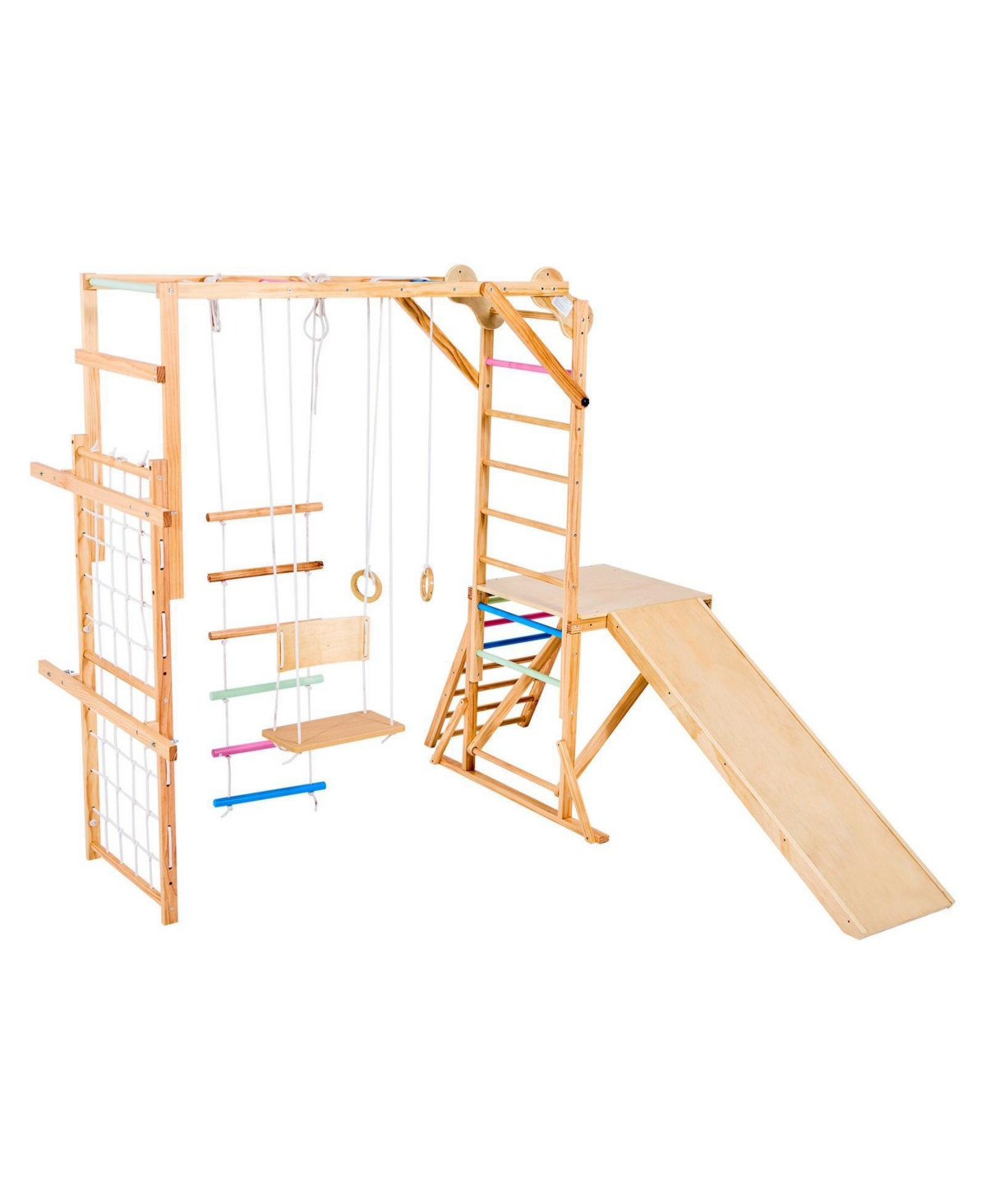 Click here for Slickblue Indoor Playground Jungle Gym  8-in-1 Woo... prices