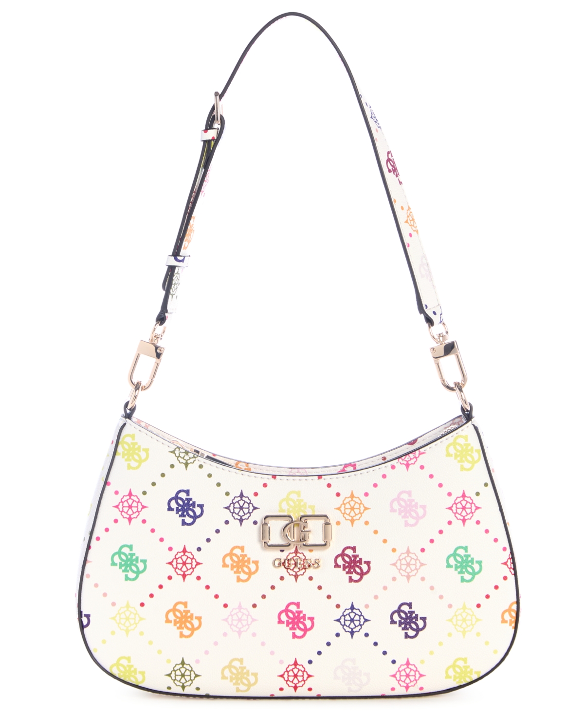 Click here for Guess Emelie Logo Top Zip Medium Shoulder Bag - Op... prices