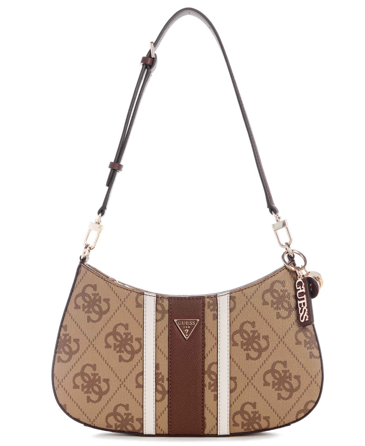 Click here for Guess Noelle Ii Top Zip Shoulder Bag - Brown prices