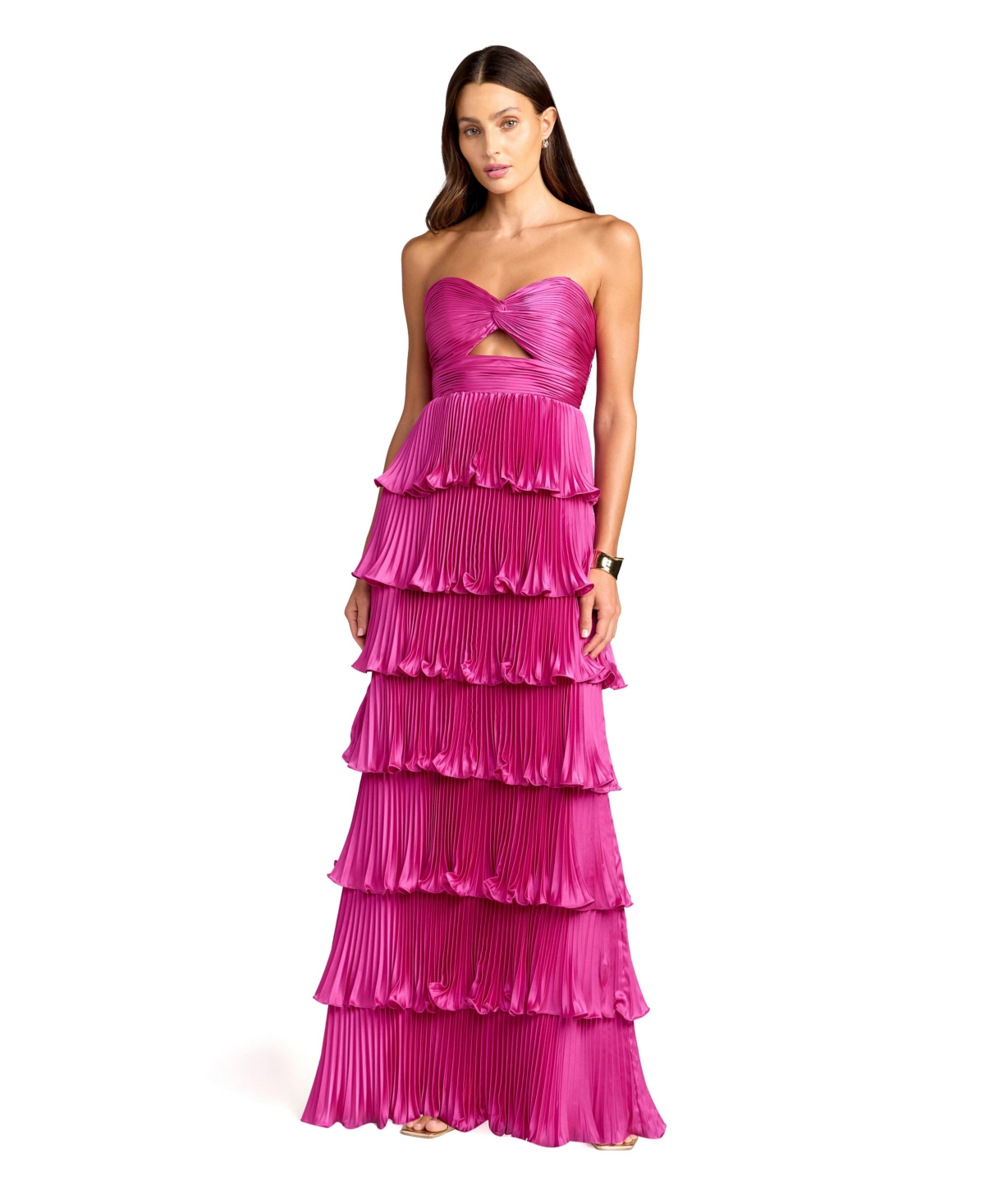 Click here for Mac Duggal Womens Petite Pleated Charmeuse Straple... prices