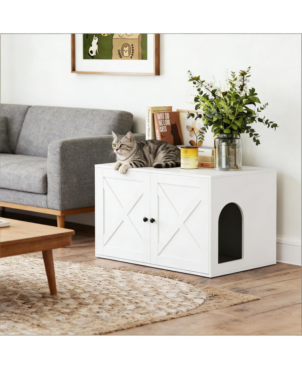 Click here for Aostirmotor Wooden Cat Litter Box Enclosure in Whi... prices