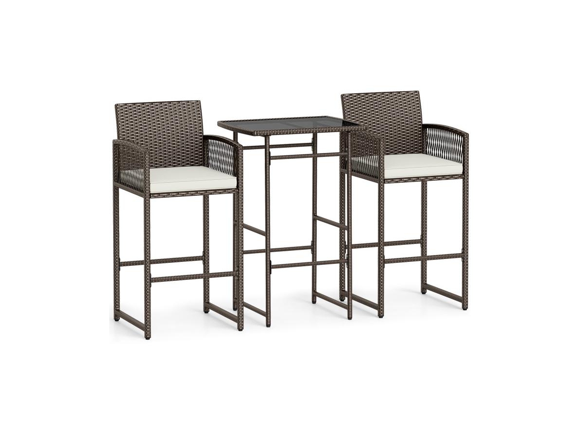 Click here for Slickblue Outdoor 3-Piece Wicker Bar Set with Seat... prices