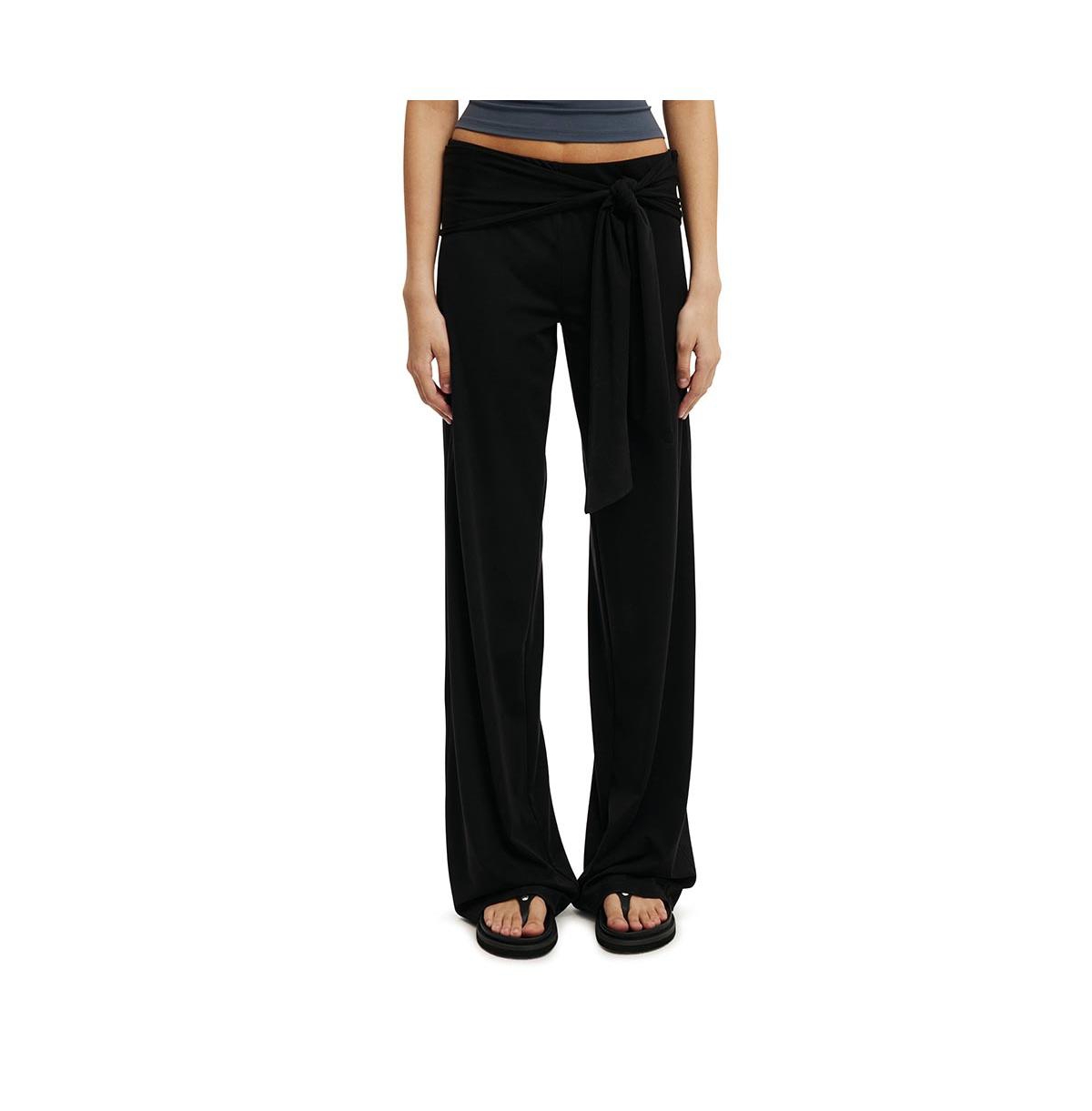 Click here for Cotton On Womens Honey Tie Pant - Black prices