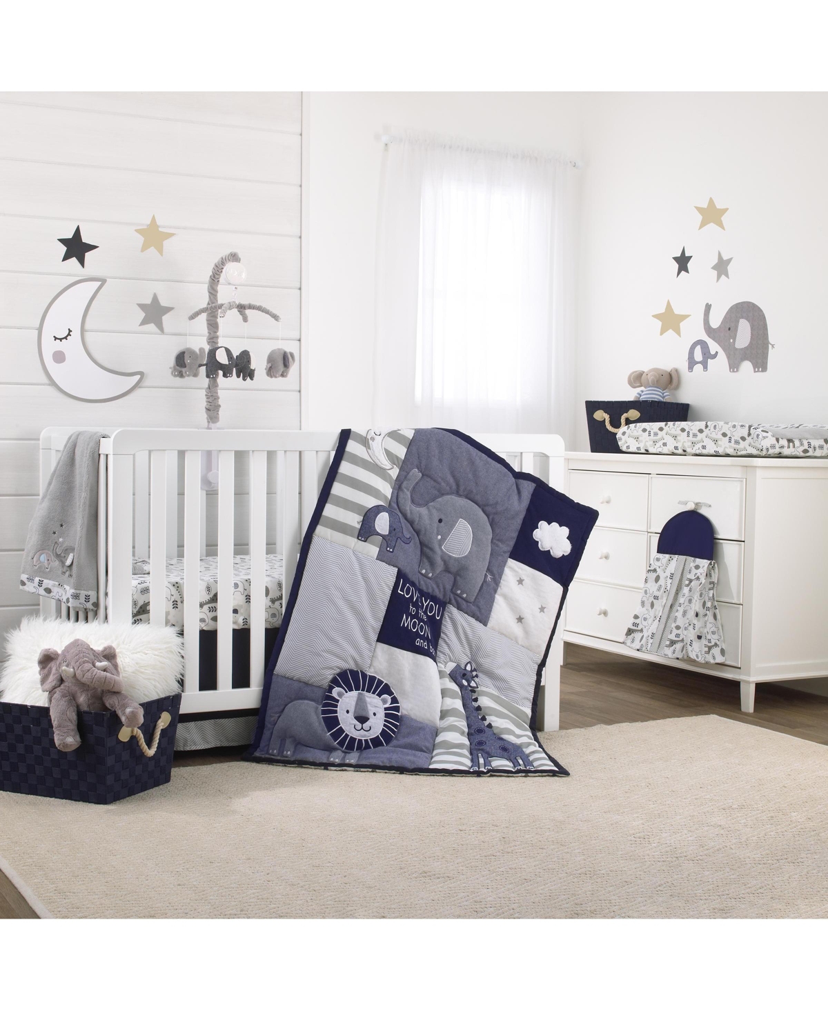 Click here for NoJo Love You To The Moon - Navy  Grey and Blue 4... prices