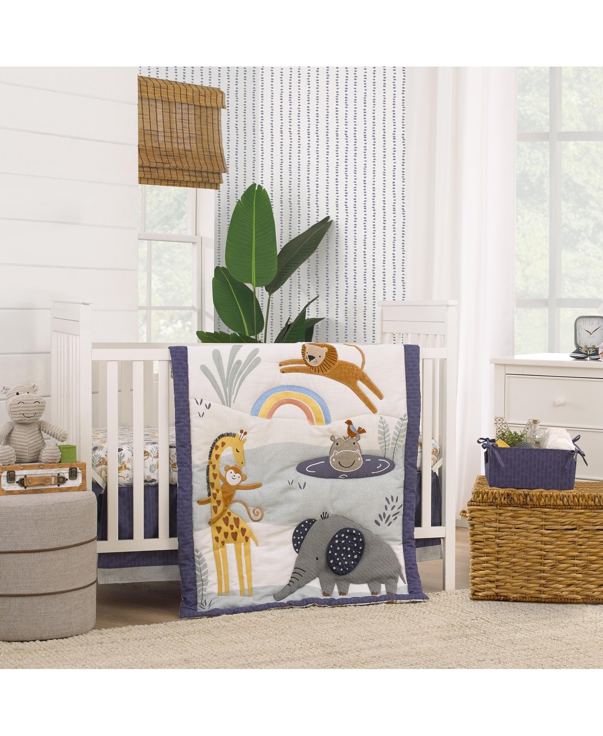 Click here for NoJo Baby Wild Pals Navy  Gray  and Tan Safari Ani... prices