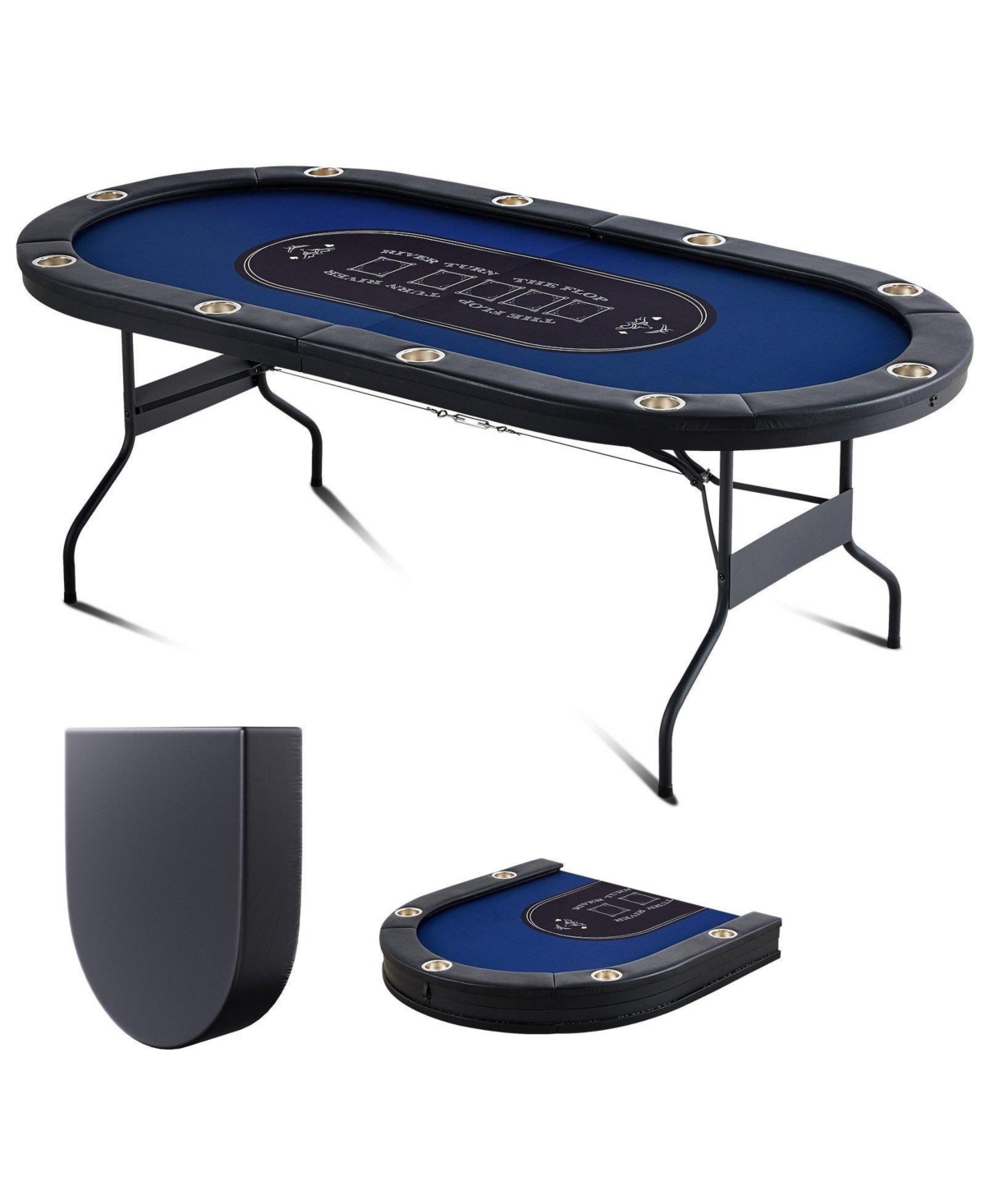 Click here for Mecale 84" Oval Foldable Poker Table for 10 P... prices