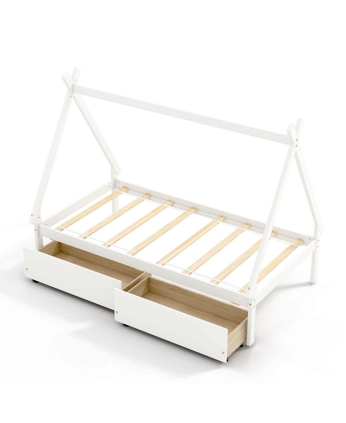 Click here for Costway Twin Size Wooden House Bed with 2 Drawers... prices