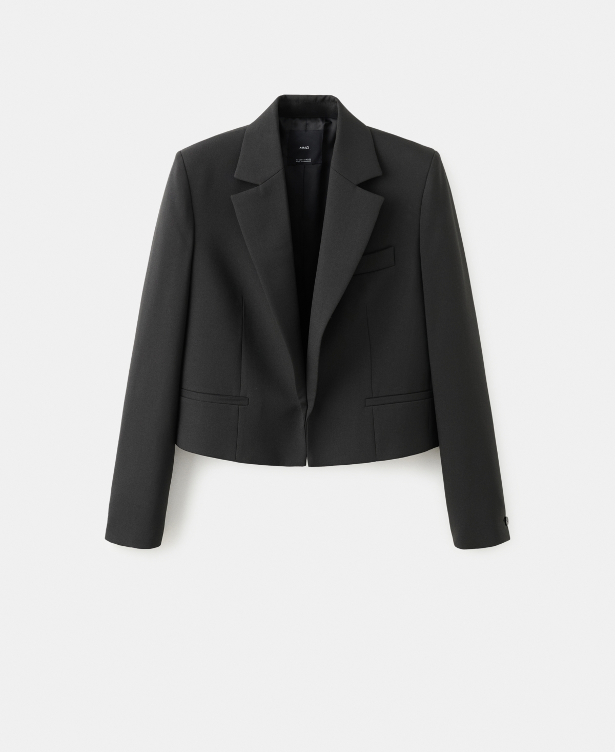 Click here for Mango Womens Crop Suit Blazer - Black prices