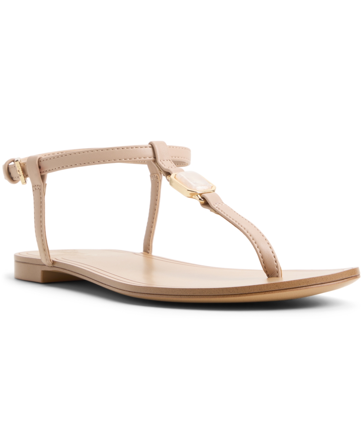 Click here for Aldo Womens Sandstone Round Toe T-Strap Flat Sanda... prices