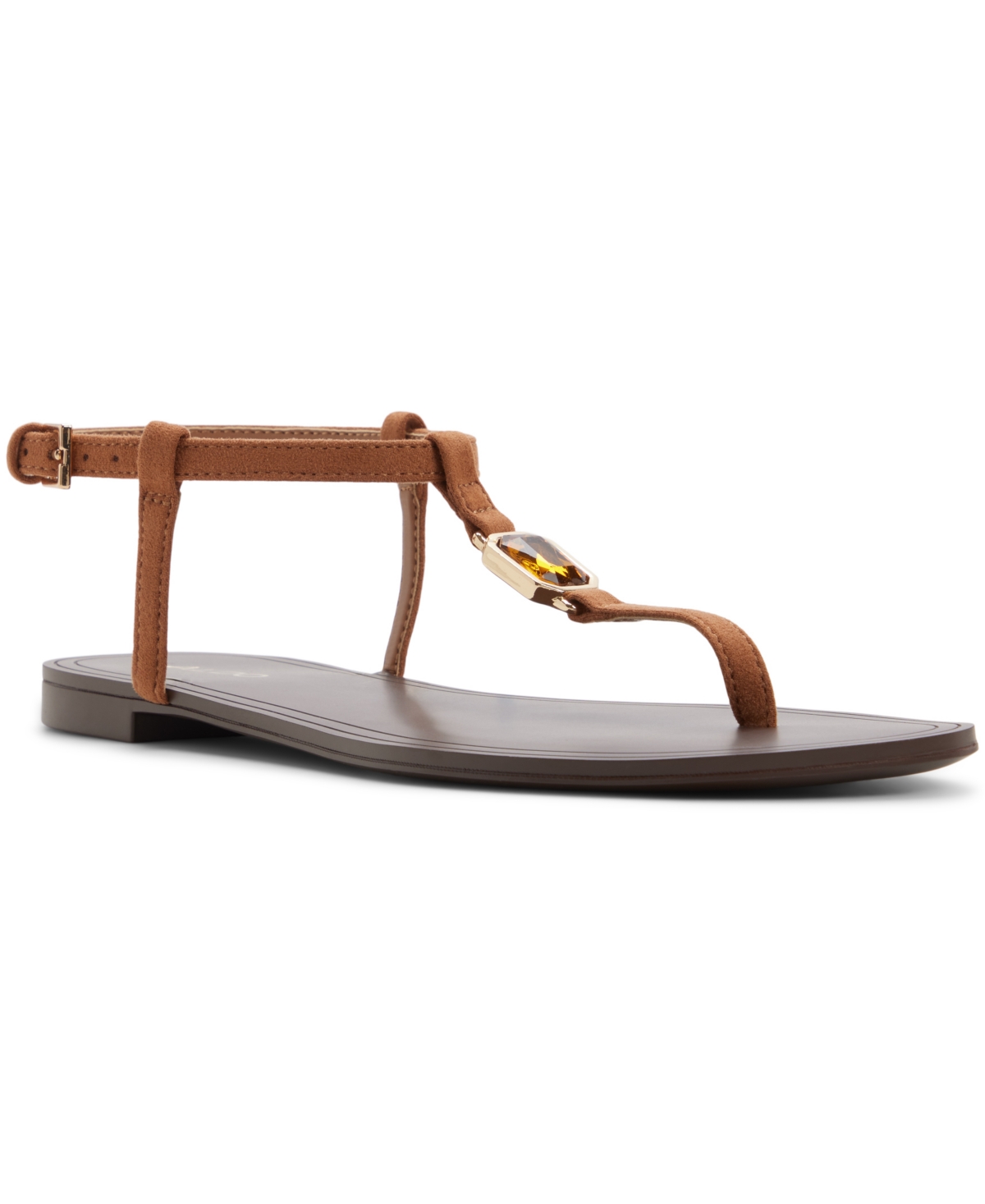 Click here for Aldo Womens Sandstone Round Toe T-Strap Flat Sanda... prices