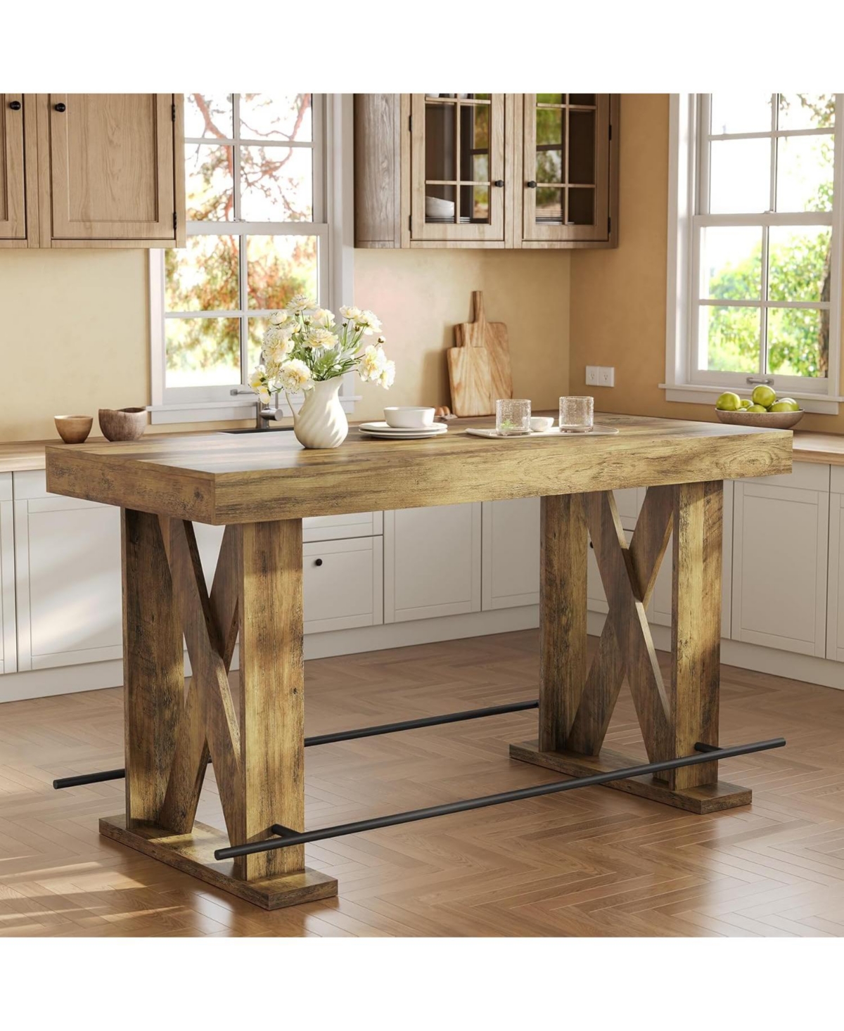 Click here for Tribesigns 63-Inch Industrial Bar Table with Metal... prices