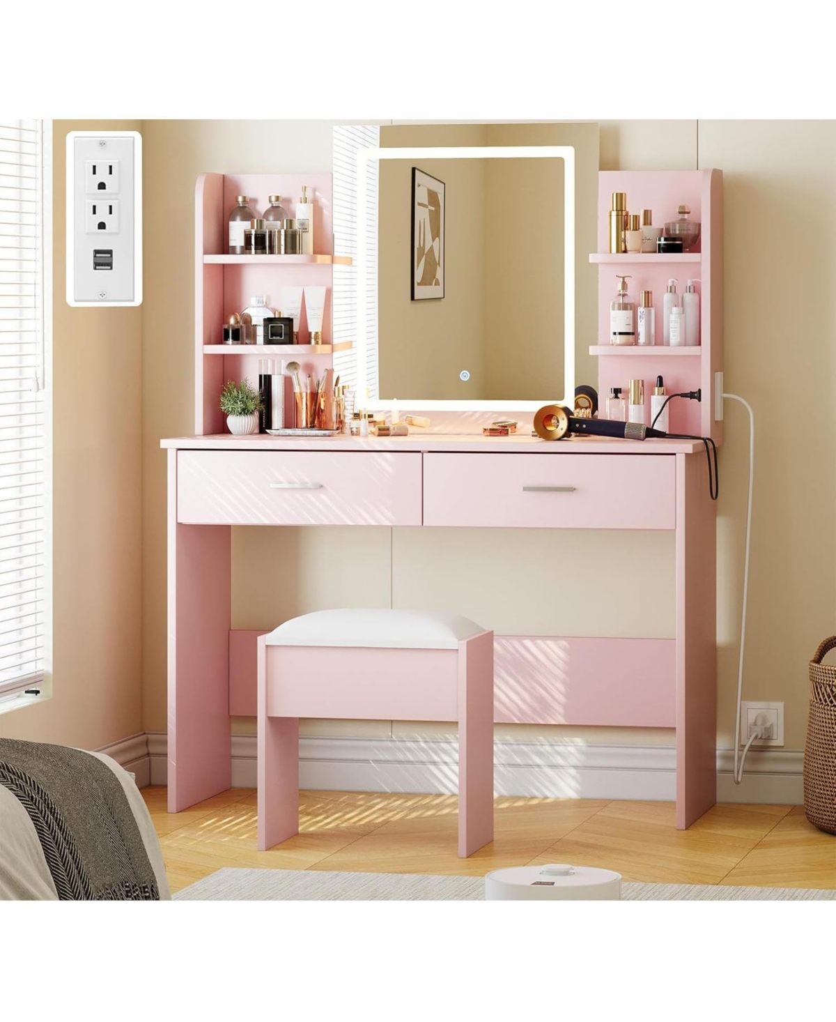 Click here for Gaomon Vanity Desk Lighted Mirror - Makeup Vanity... prices