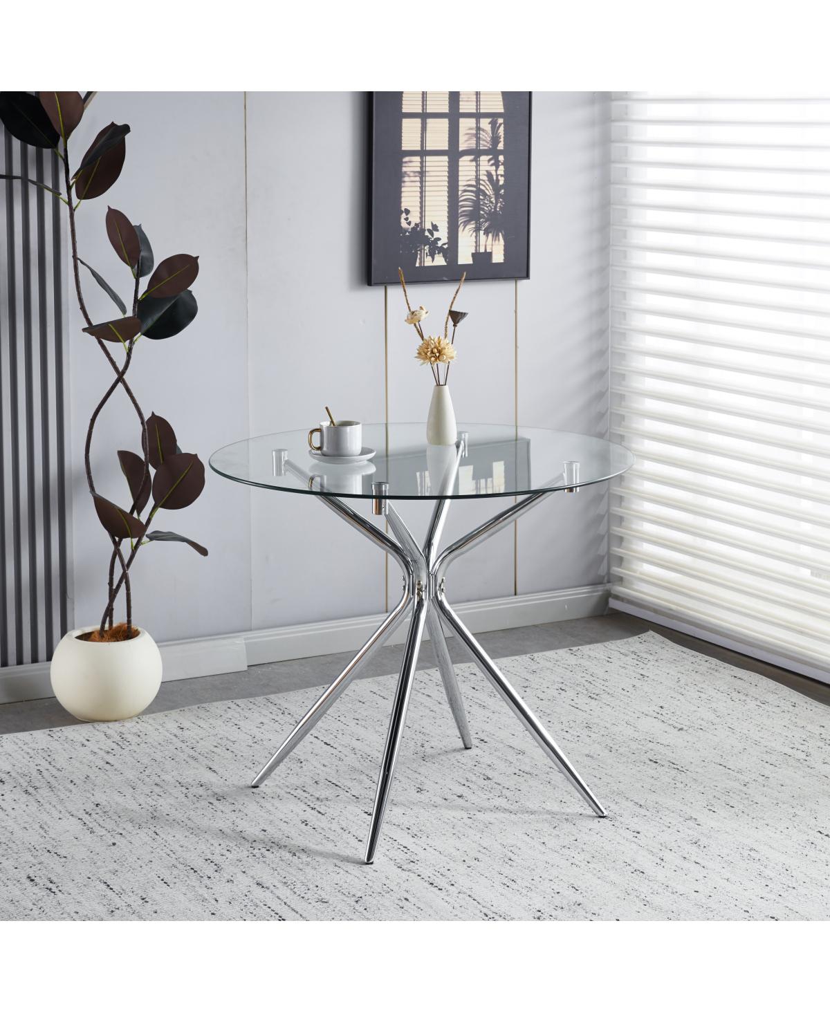 Click here for Streamdale Furniture Dining Table with Chrome Meta... prices